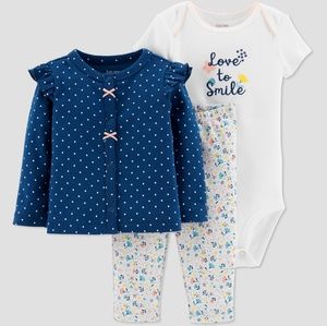 Carter's | Matching Sets | 3piece Matching Set Polka Dots Flowers ...
